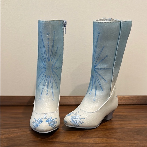 Disney | Shoes | Disney Blue And White Elsa Frozen Boots | Poshmark